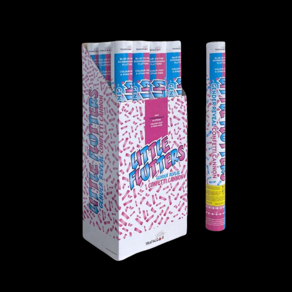 Little Flutters 50cm Gender Reveal Confetti Cannon Pink Girl